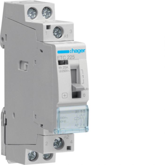 Hager - Contacteur j/n 2X25A 230V 2NO - ETC225 | Solyd