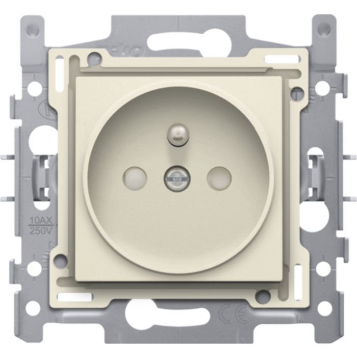 Niko Stopcontact met aarding cream 21mm steekklemmen - 100-66105 | Solyd