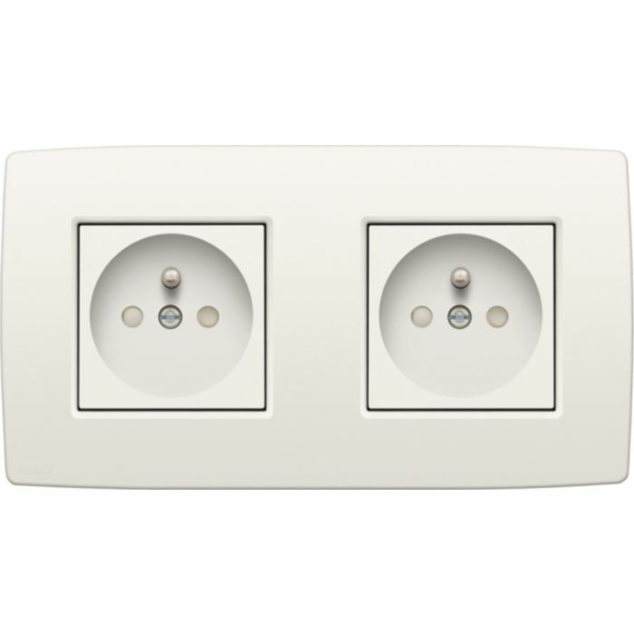 Niko Prise de courant encastrée double horizontale 2P+A+V 28,5MM bornes ...