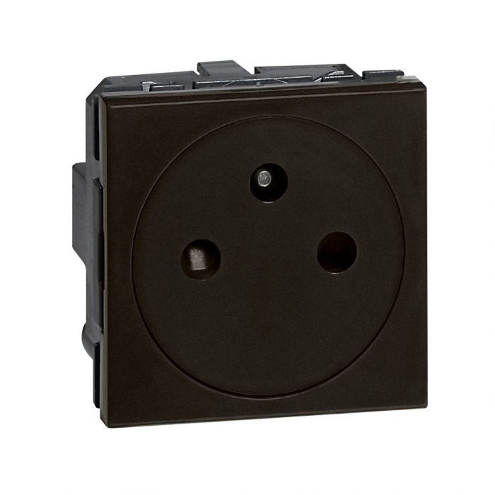 Legrand - Prise plate mosaïque 2P+A 2MOD noir - 079121L | Solyd