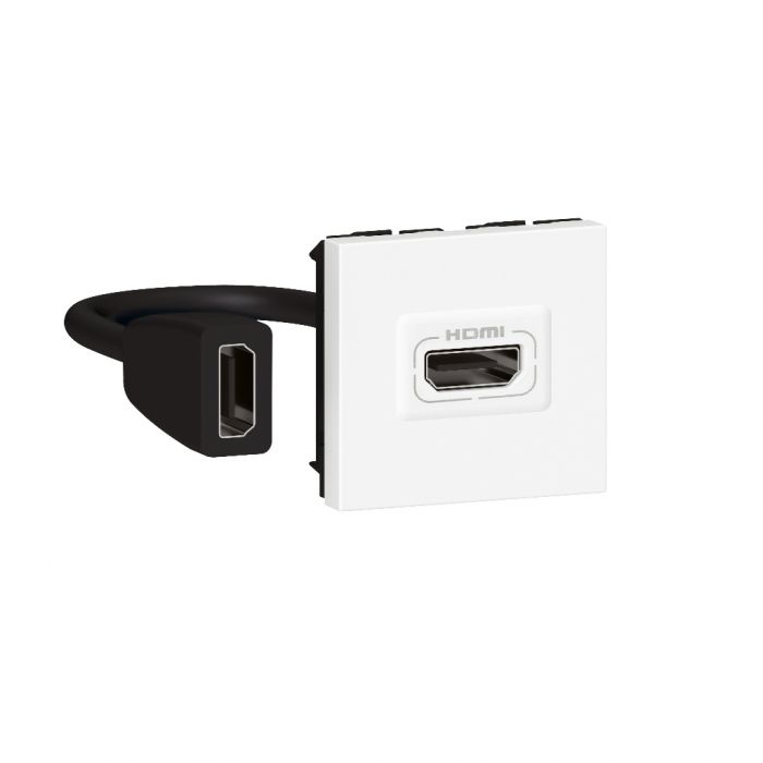 Legrand Mosaic - Prise HDMI pré-assemblée 2 modules blanc - 078979L | Solyd