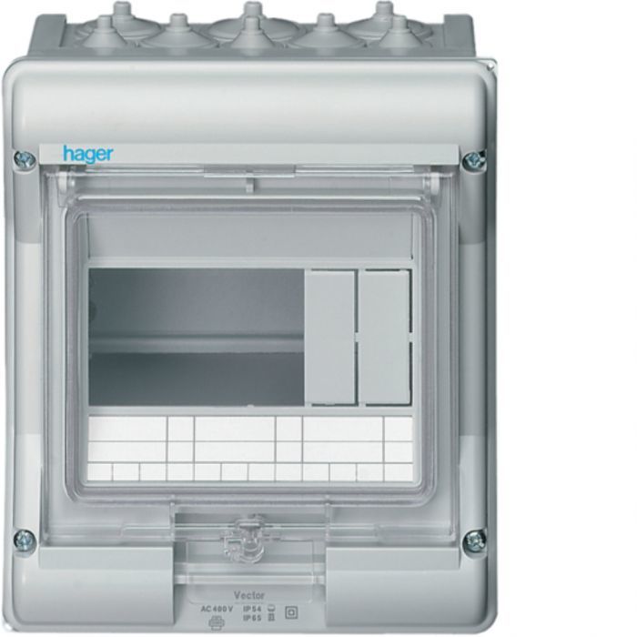 Hager - Coffret apparant 1R 6M pt vector IP65 - VE106M | Solyd