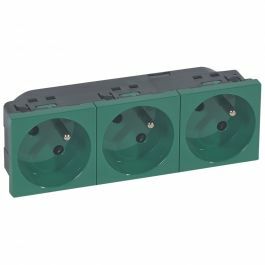 Legrand - Stopcontact 3X2P+A Aut Steekklemmen Groen - 077163 | Solyd